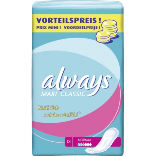 Damenbinden - Always Damenbinden Maxi Classic normal 13 Stk ...